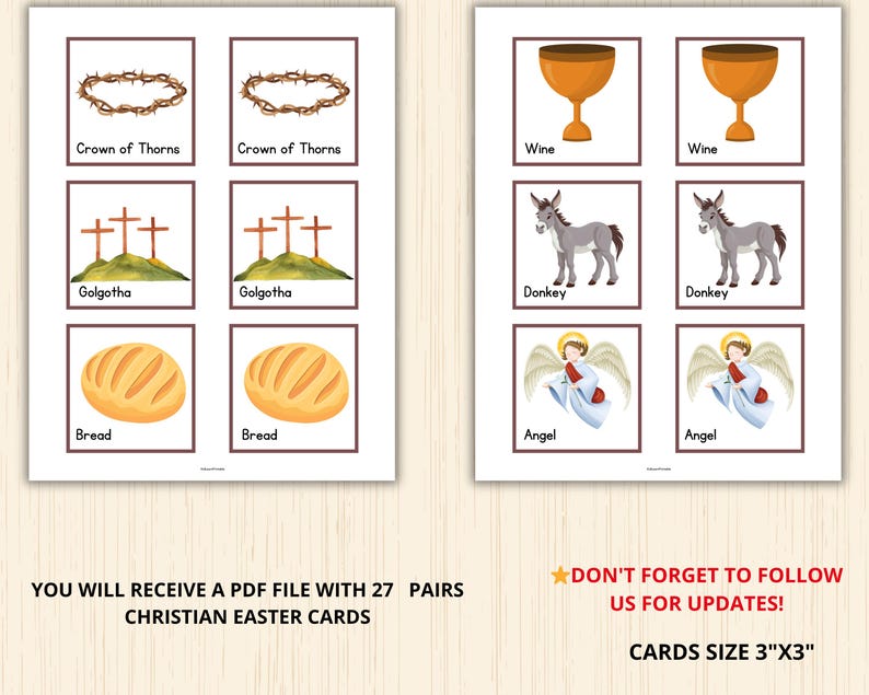 Easter Story Memory Game,easter Memory Game,christian Easter Flashcards ...