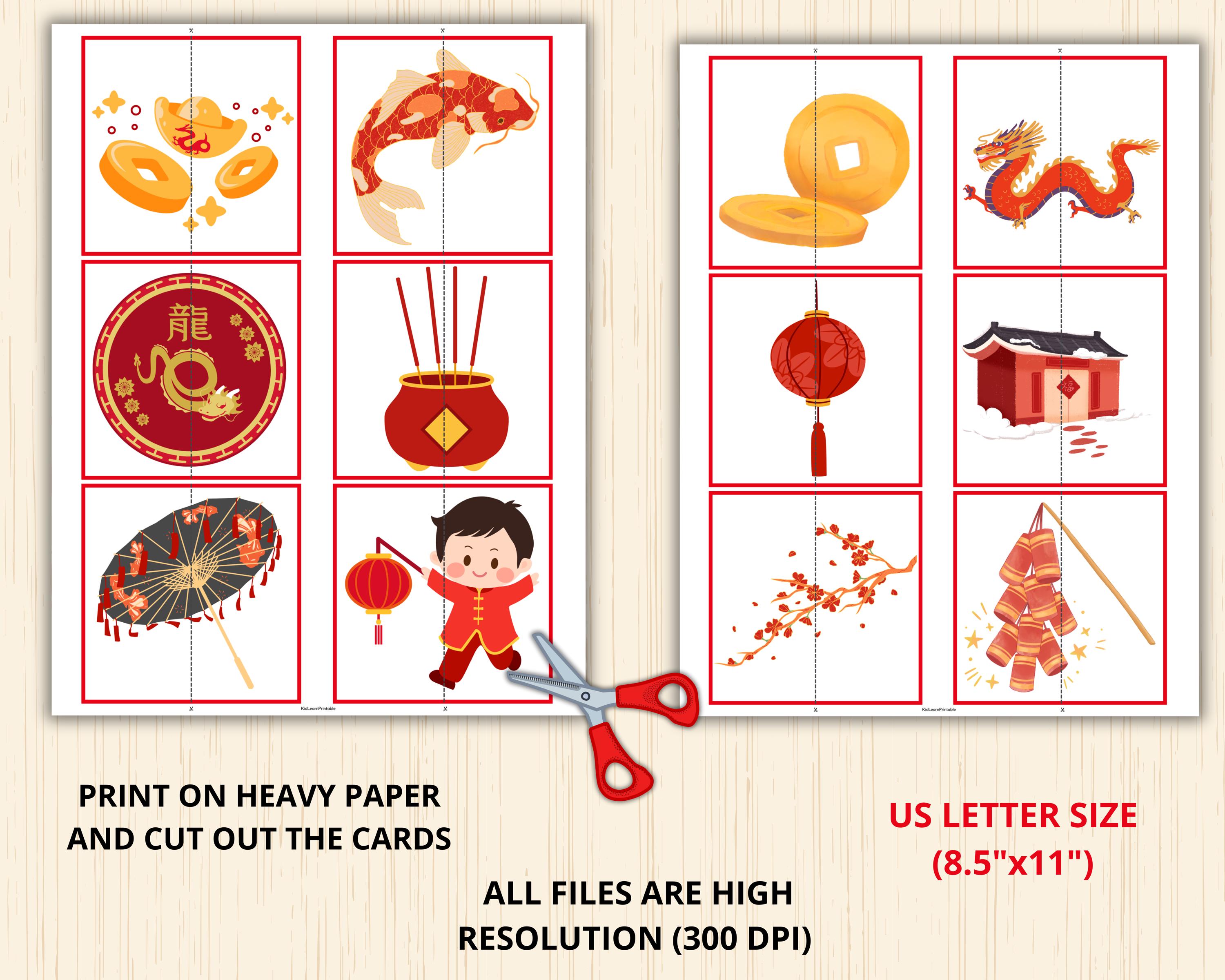 Chinese New Year Matching Game,matching Activity for Kids,lunar New ...