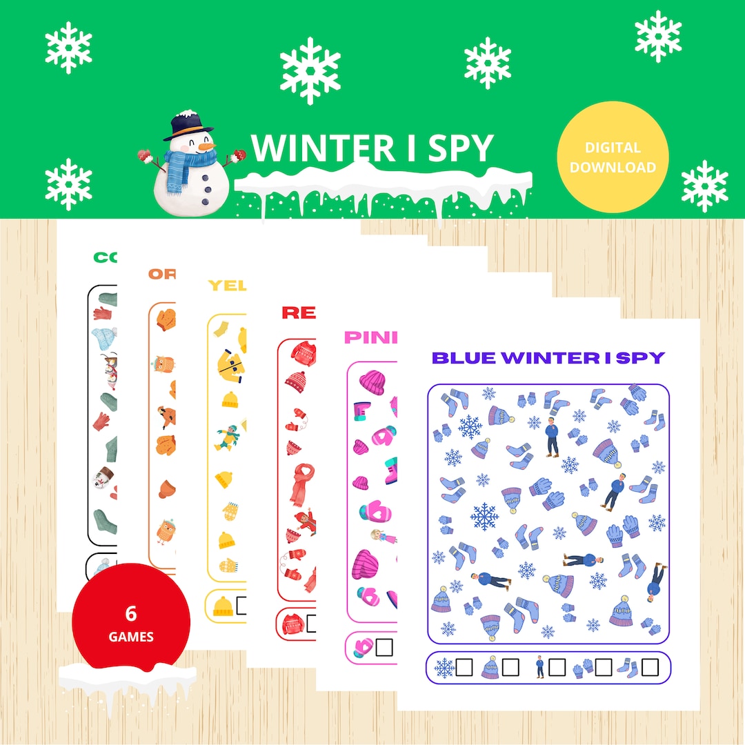Winter I Spy Printable Games.winter Activitygameparty - Etsy