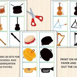 Music Instruments Shadow Matching Cards,music Preschool Activity ...