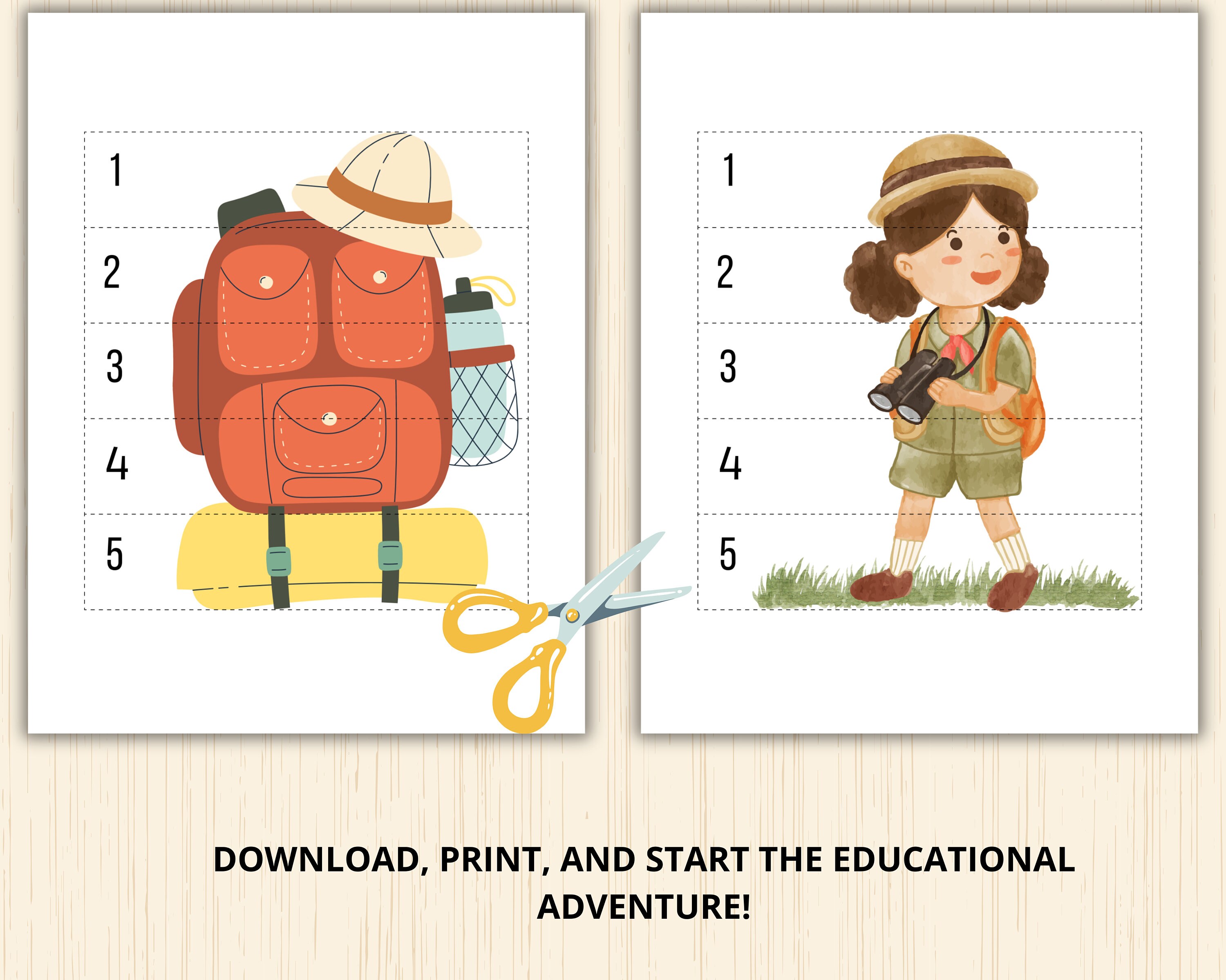 Camping Puzzle,camping Number Sequence,numbers 1-10,camping Summer ...