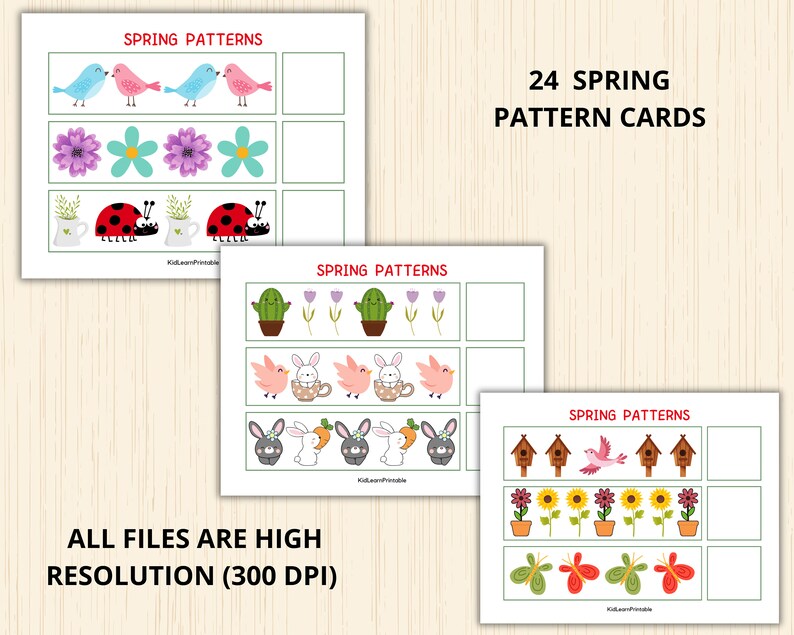 Spring Patterns, Cut and Paste Patterns, Preschool Worksheets, Learning ...