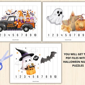 Halloween Number Puzzles,halloween Montessori,halloween Number Sequence ...