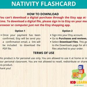 Nativity Flashcards for Kids,nativity Story Cards,nativity Scene Kids ...