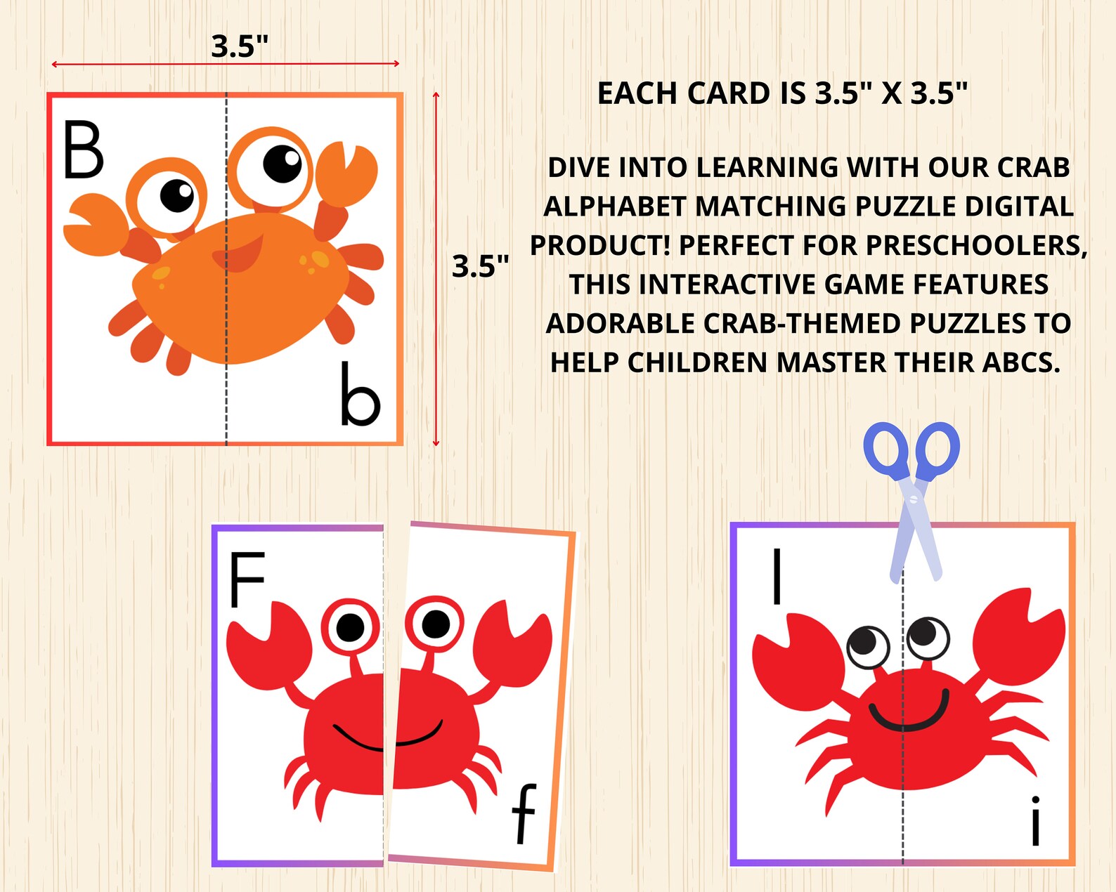Crab Letter Match,preschool Letters,alphabet Matching Game,letter ...