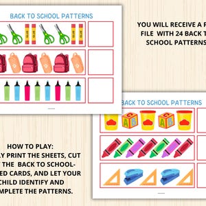 Back to School Patterns,what Comes Next,school Pattern Activity ...