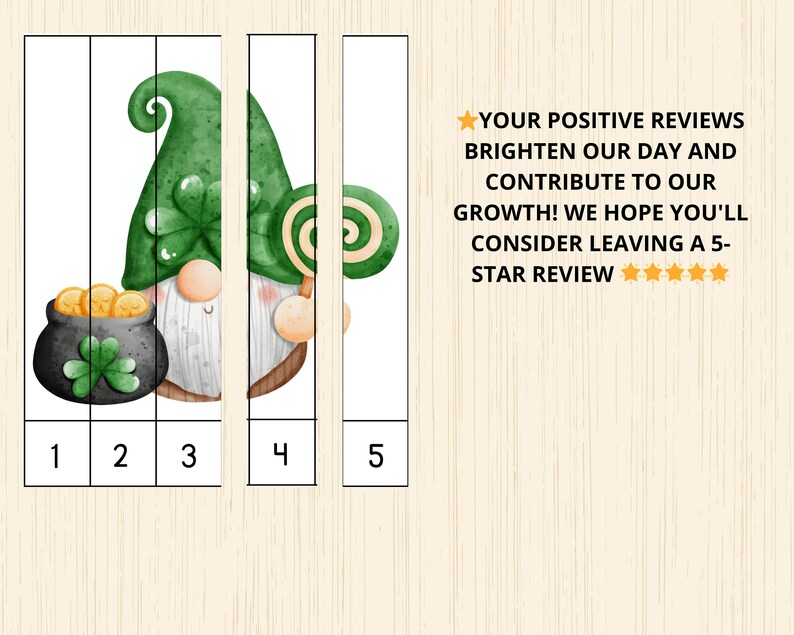 St. Patrick's Day Number Puzzles, Montessori Spring Printable,number ...