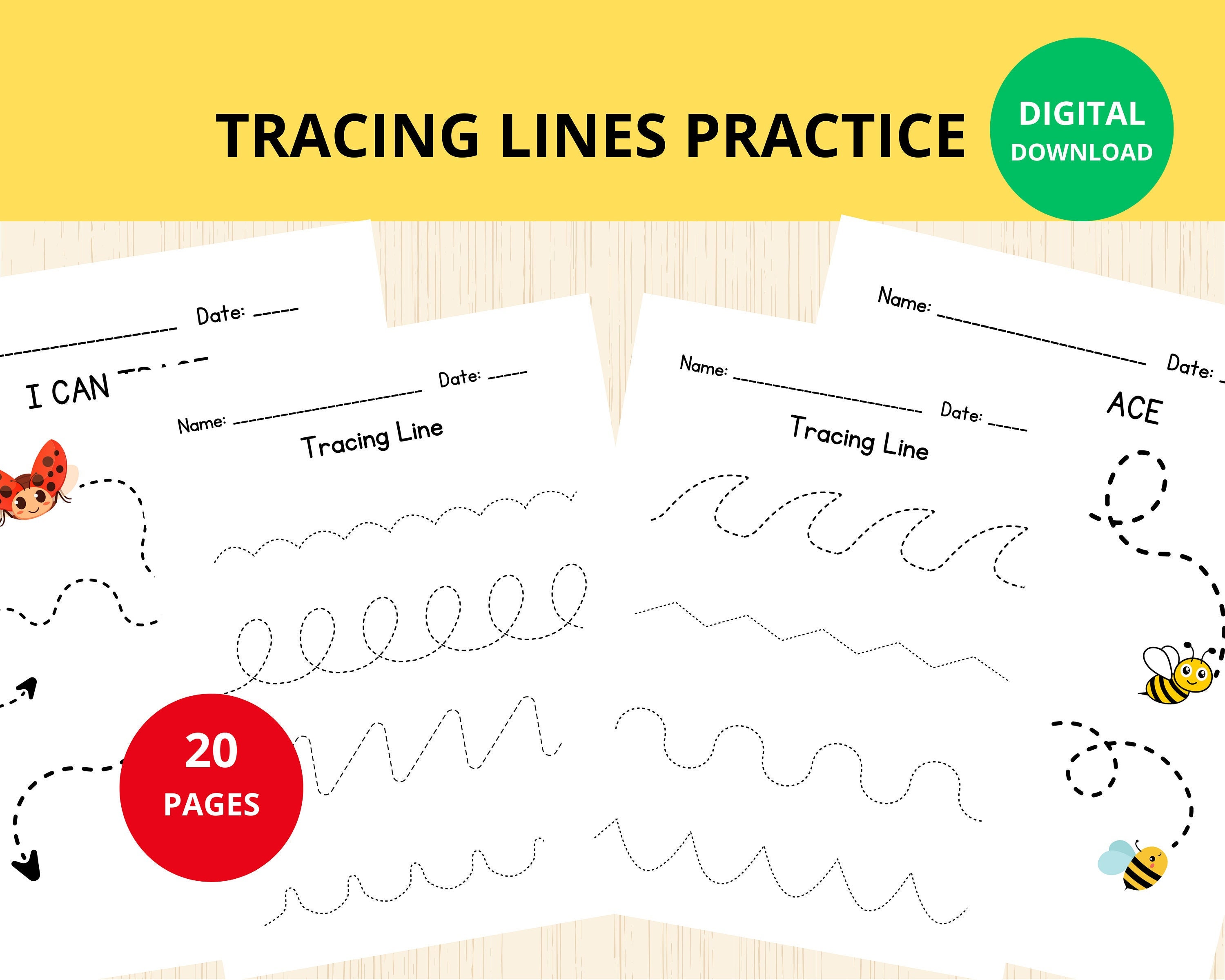 Tracing Practice,pre Handwriting, Lines Tracing Worksheets,preschool ...