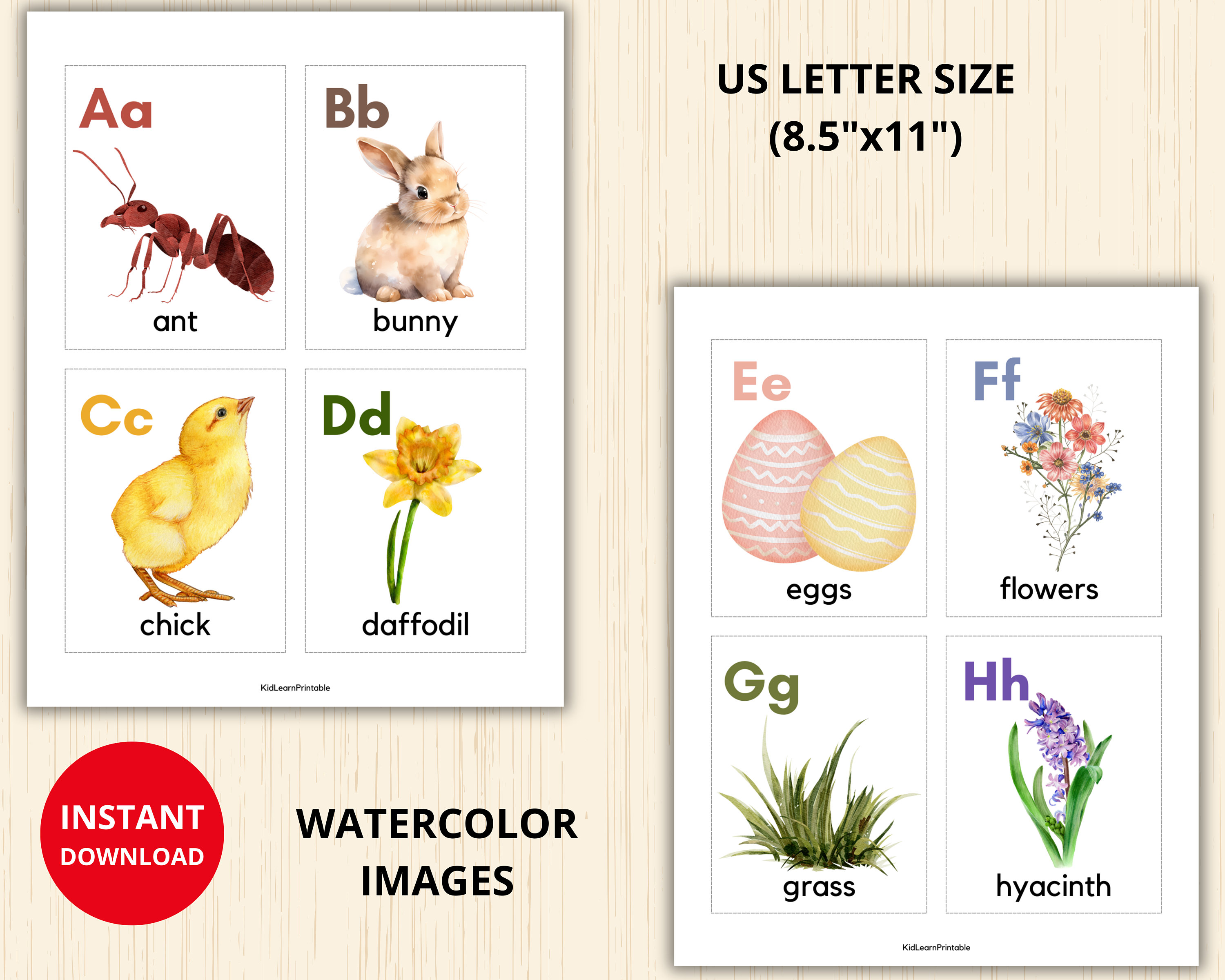 Spring Alphabet Card,alphabet Flashcards, Spring Alphabet Flash Cards ...