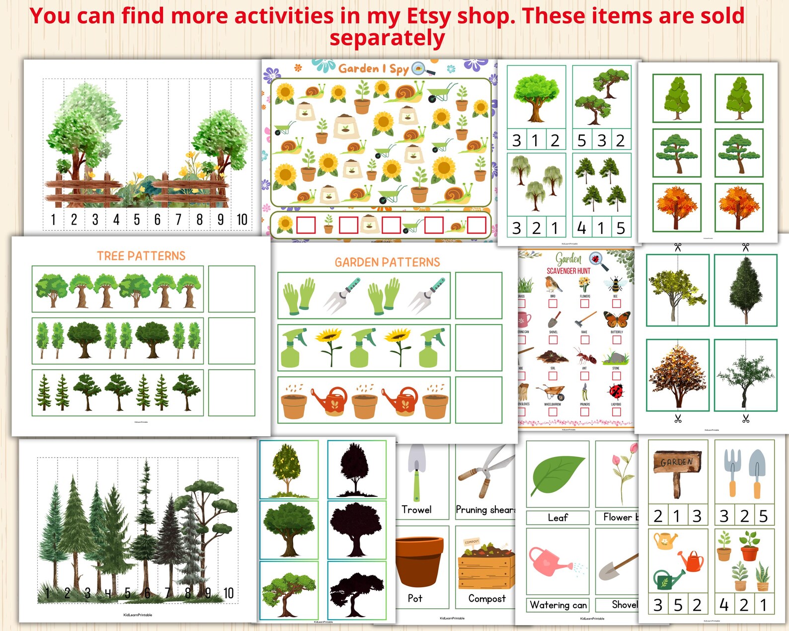 Tree Memory Game,tree Matching Game,tree Unit Study,nature Memory Game ...