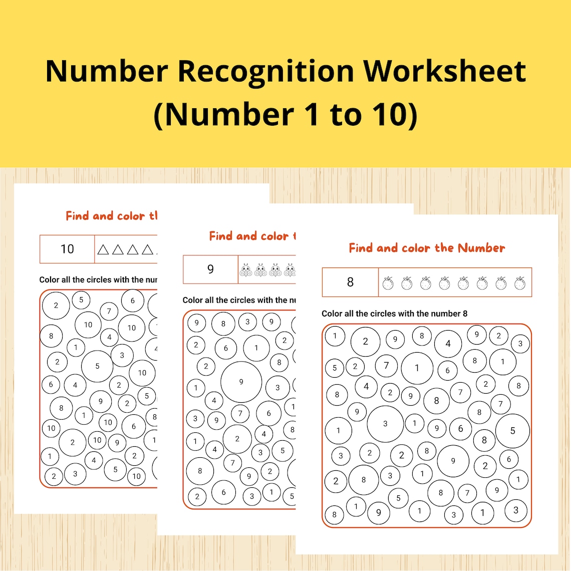 1-10 Number Recognition, Numbers Preschool, Math Worksheets , Find the ...
