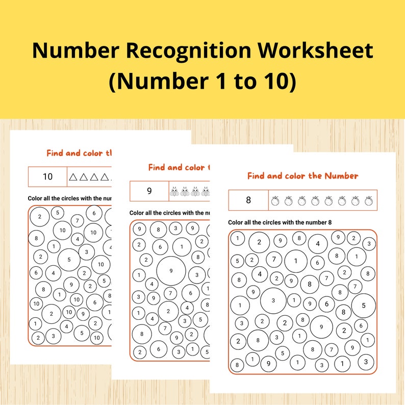 1-10 Number Recognition, Numbers Preschool, Math Worksheets , Find the ...