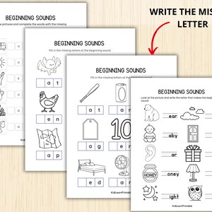 Beginning Sound Worksheet, Initial Sound, Phonics Printable ...