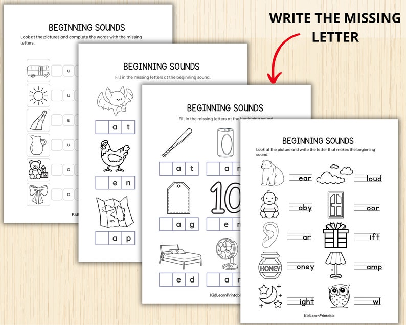 Beginning Sound Worksheet, Initial Sound, Phonics Printable ...
