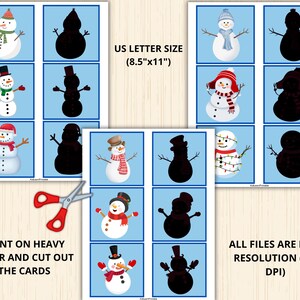Winter Shadow Matching,christmas Winter Game,snowman Shadow Matching ...