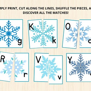 Snowflake Alphabet Puzzle,snowflake Symmetry Alphabet,winter Alphabet ...