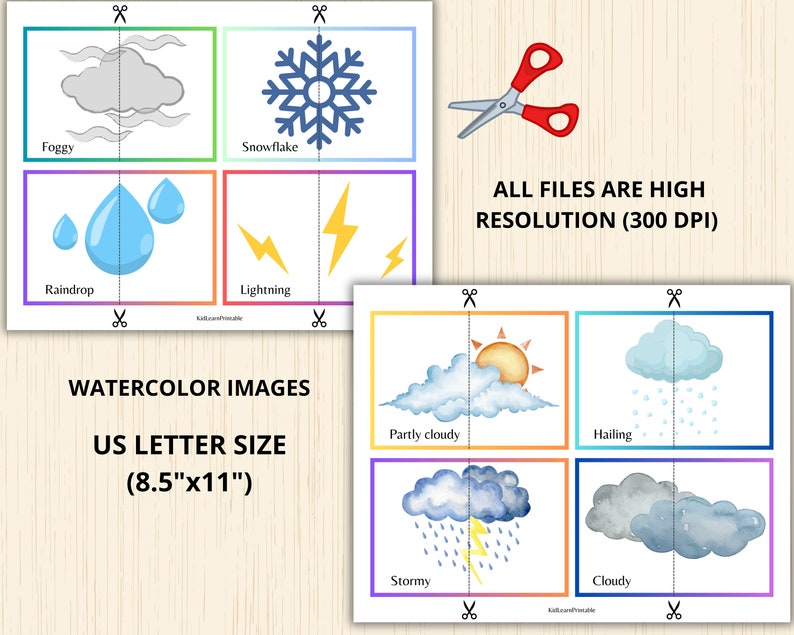 Weather Matching Game,weather Activity,weather Montessori, Preschool ...