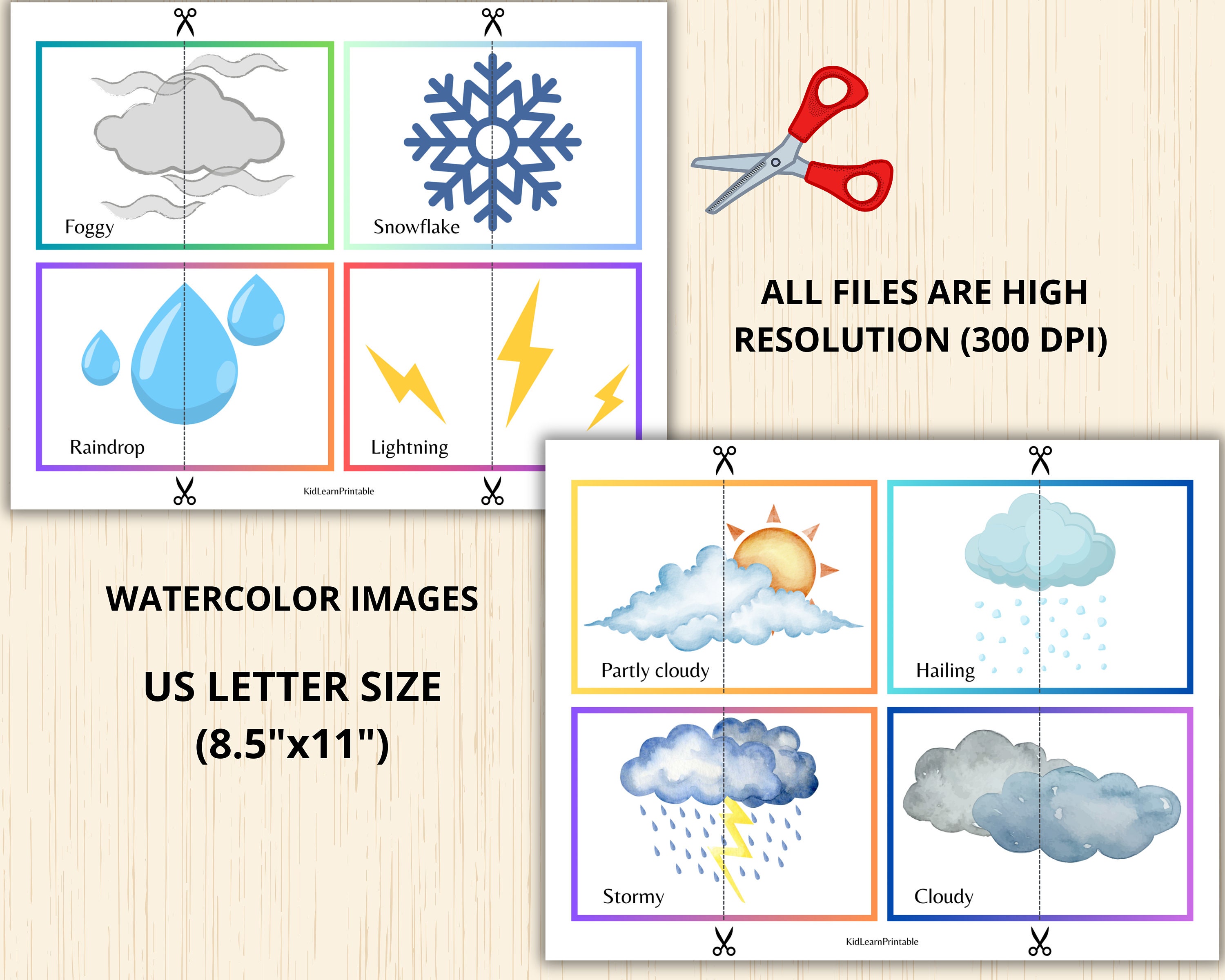Weather Matching Game,weather Activity,weather Montessori, Preschool ...