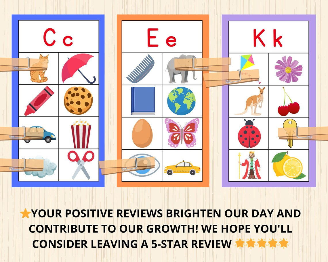 Alphabet Clip Cards,montessori Alphabet Cards,phonics Printable ...