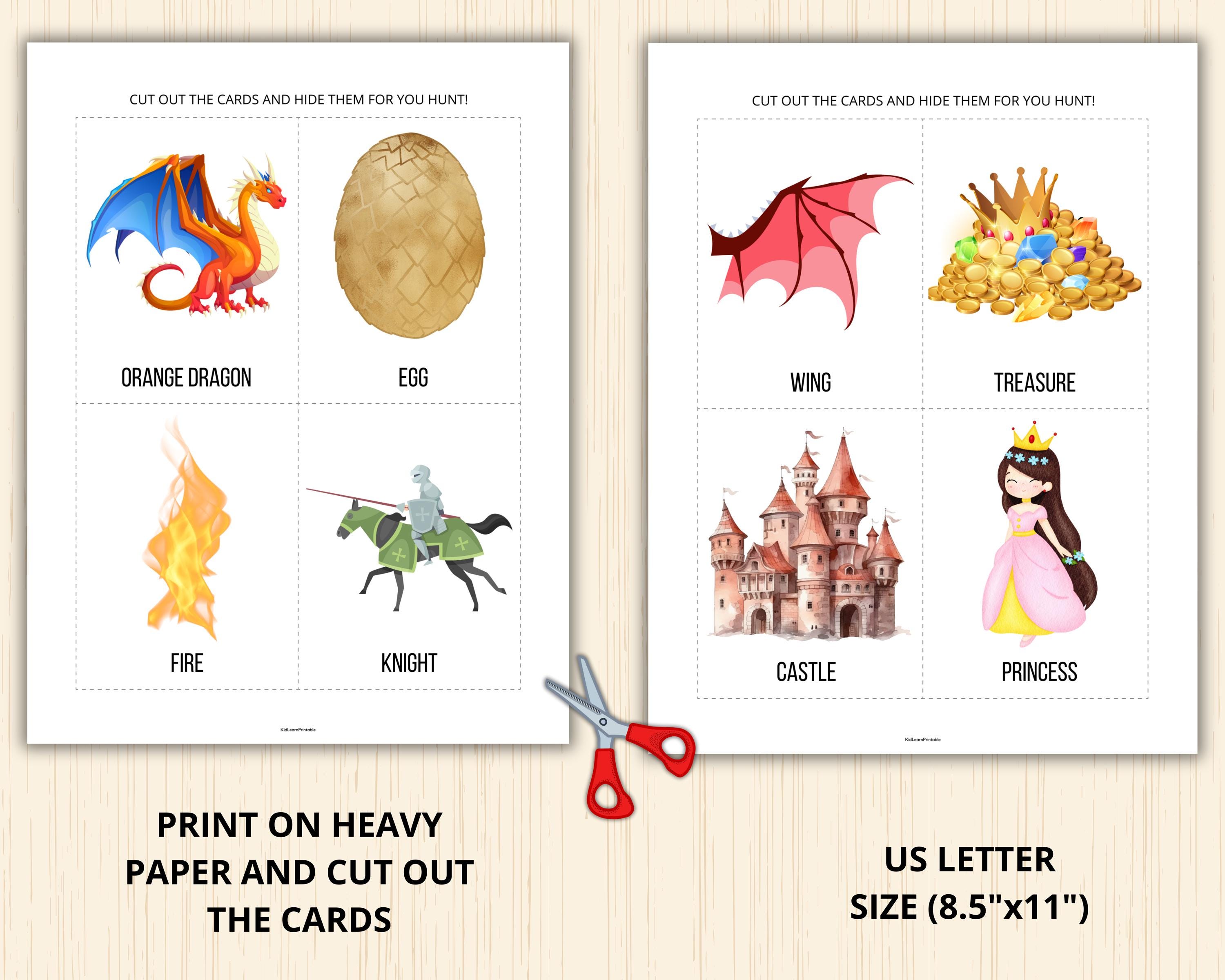 Dragon Scavenger Hunt,dragon Party Game,fairy Tale Party Game,dragon ...