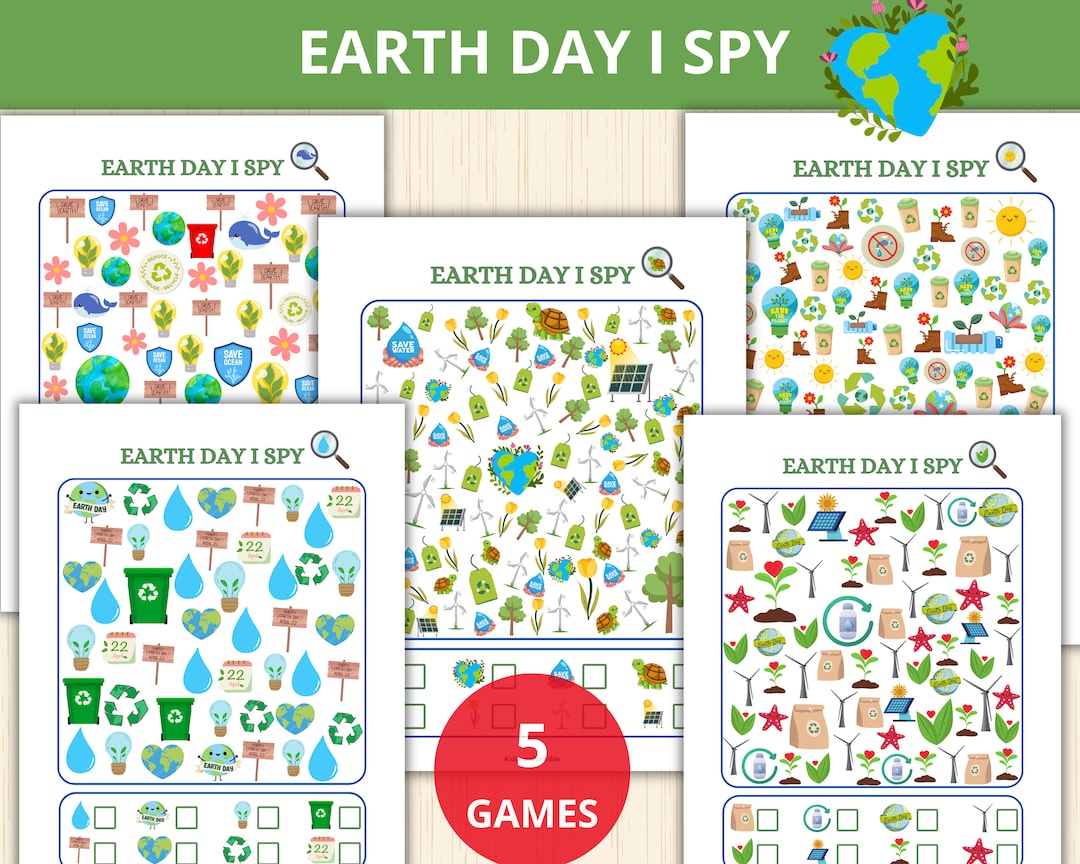 Earth Day I Spy, I Spy Games, Look and Find,counting Game, Earth Day ...