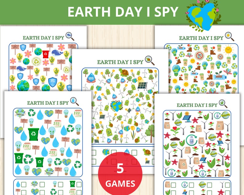 Earth Day I Spy, I Spy Games, Look and Find,counting Game, Earth Day ...