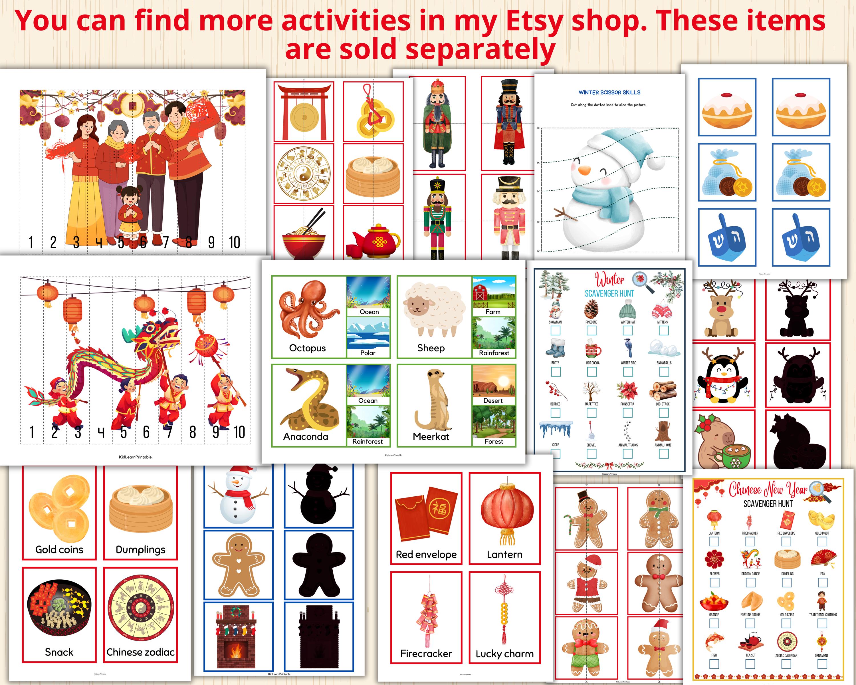 Chinese New Year Matching Game,matching Activity for Kids,lunar New ...