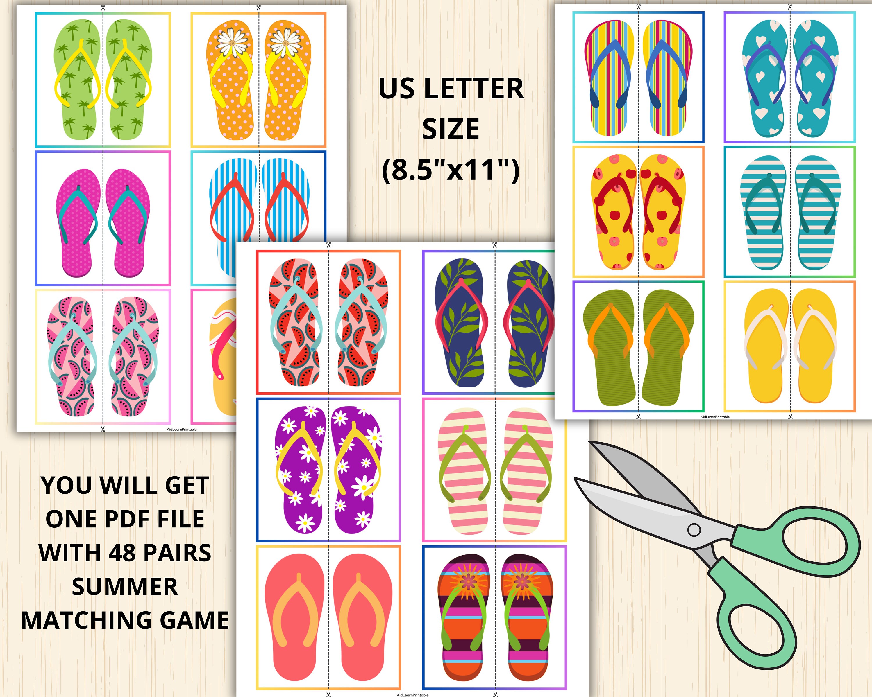 Summer Matching Game,summer Montessori,symmetry Puzzles,symmetry ...