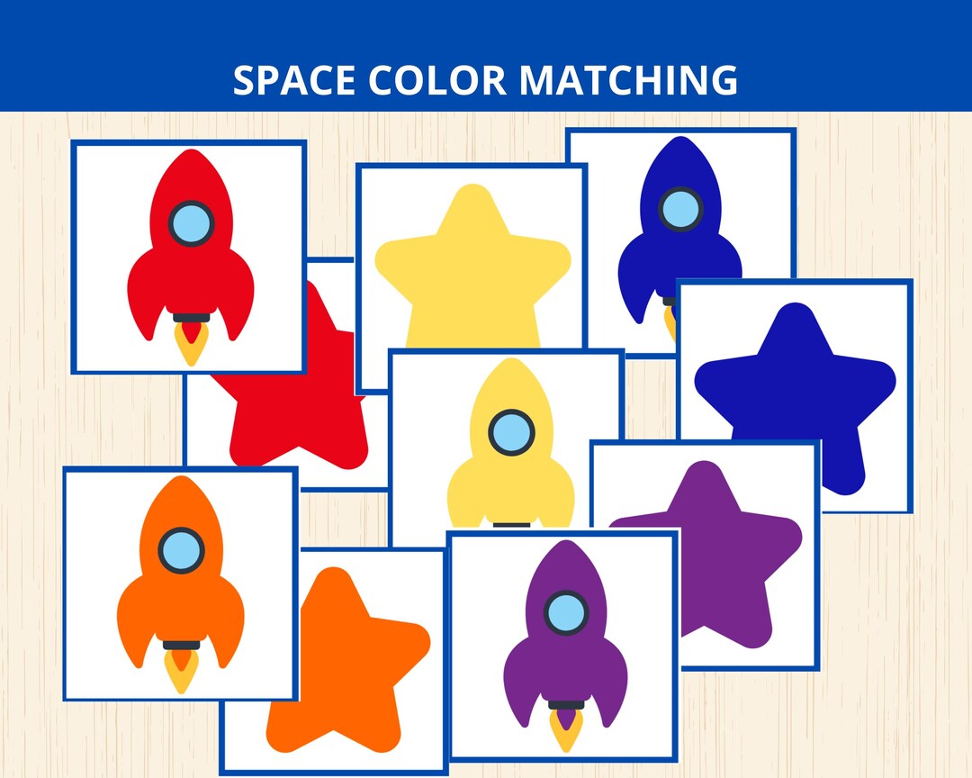 Space Color Matching,space Busy Book,space Unit Study,color Match Game ...