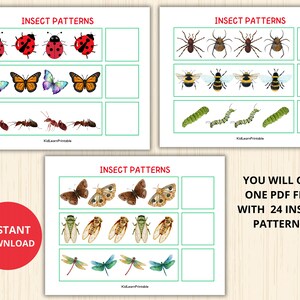 Insect Patterns,insect Activity,cut and Paste Patterns,preschool ...