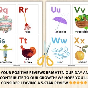 Autumn Alphabet,autumn Flashcard,fall Unit Study,alphabet Cards for ...