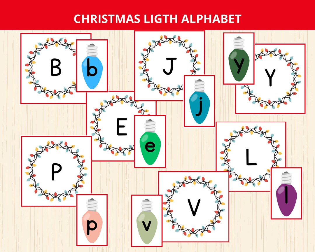 Christmas Alphabet Match,christmas Letter Matching Game,christmas ...