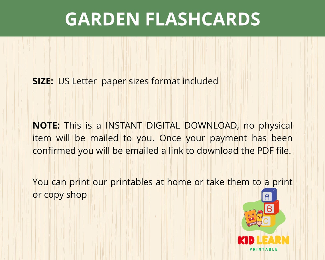 Montessori Garden Cards, Preschool Printable, Garden Flashcards ...