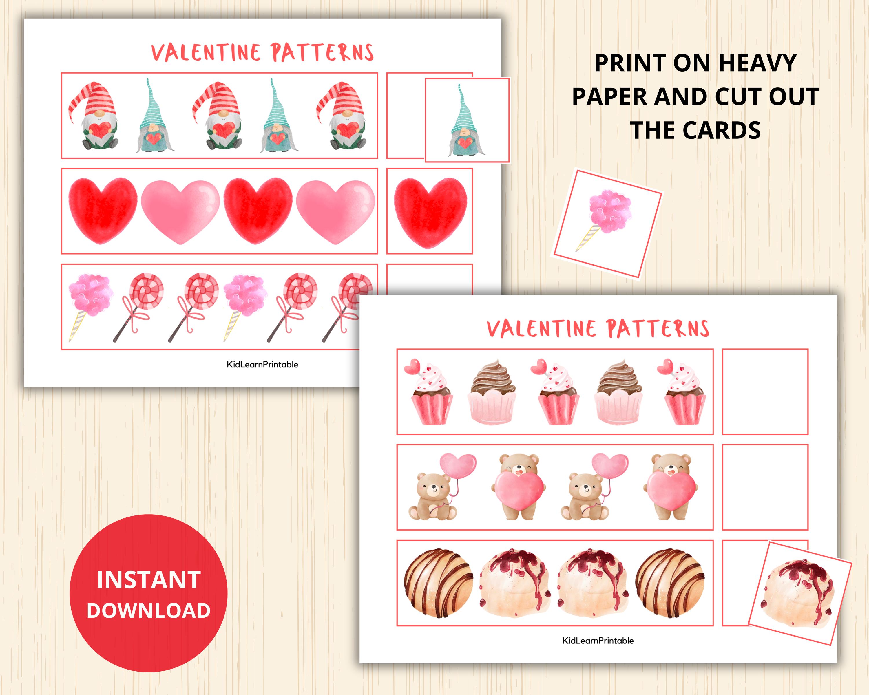 Valentine Patterns,what Comes Next,valentine's Day Activity for Kids ...