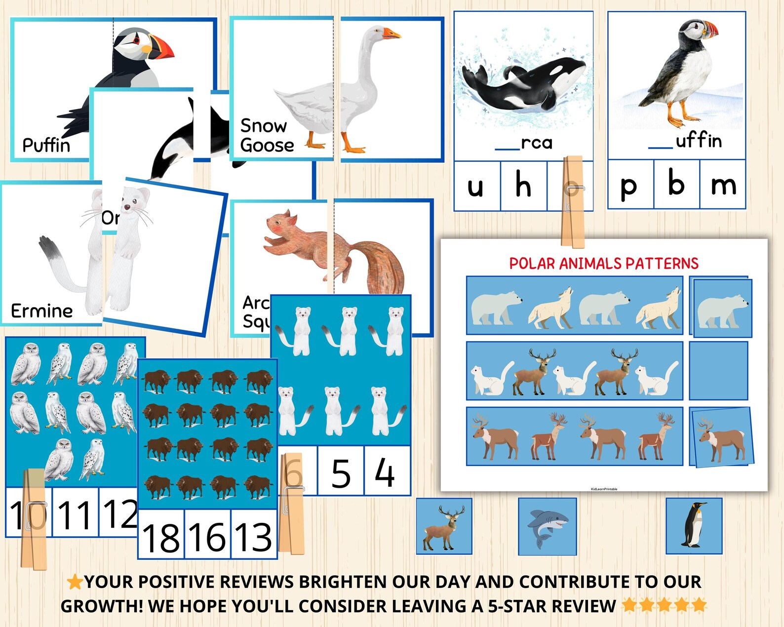 Arctic Animals Bundle,polar Animals Preschool Activity,arctic Animal ...