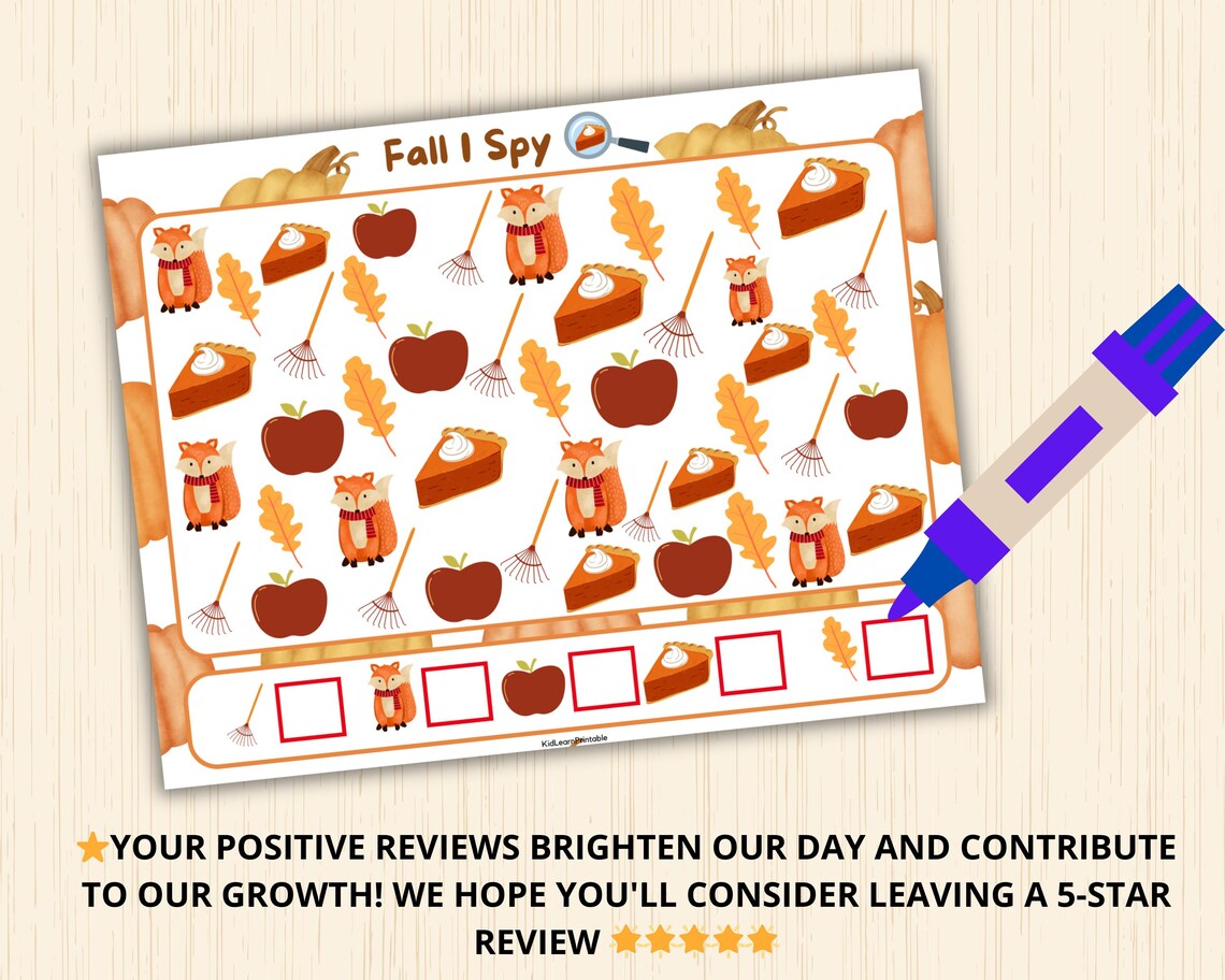 I Spy Fall,fall I Spy Game,autumn I Spy,autumn Activity,count 10 ...