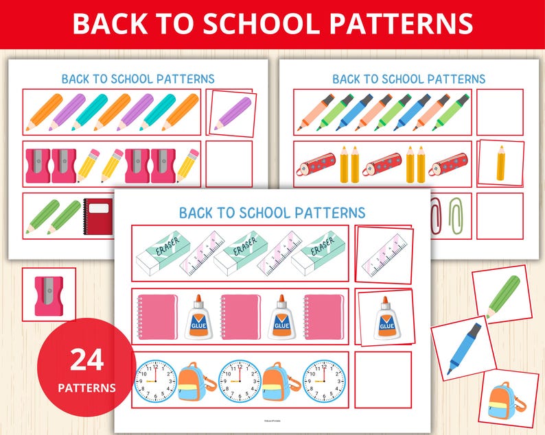 Back to School Patterns,what Comes Next,school Pattern Activity ...