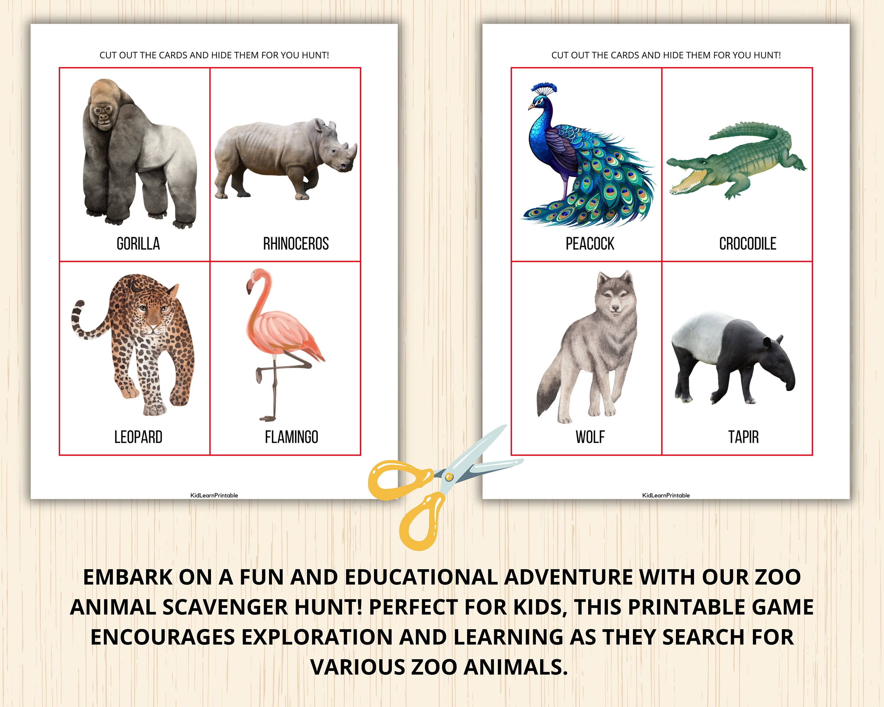 Zoo Scavenger Hunt,treasure Hunt,zoo Animals Hunt,animal Scavenger Hunt ...