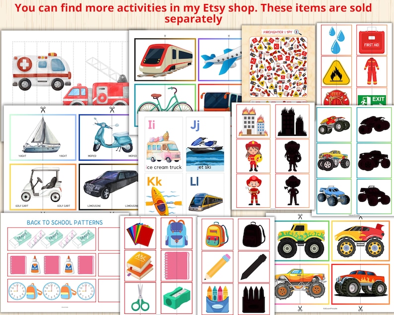 School Supplies Matching Game,back to School Game,school Items Matching ...