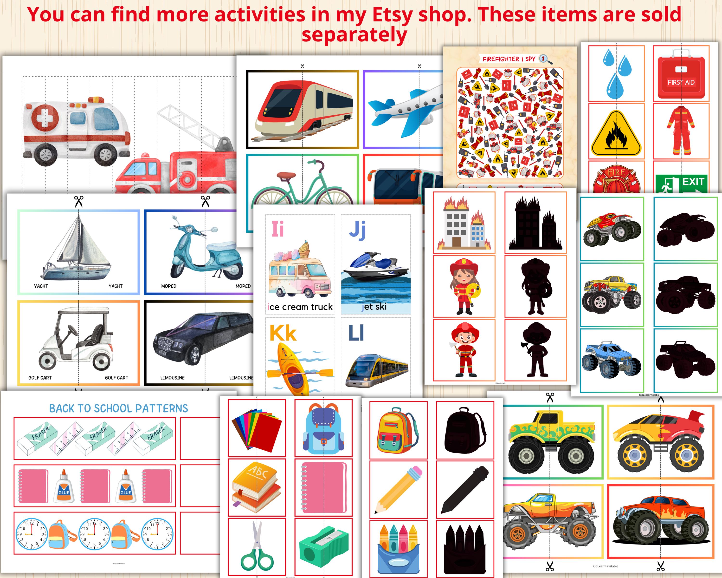 School Supplies Matching Game,back to School Game,school Items Matching ...