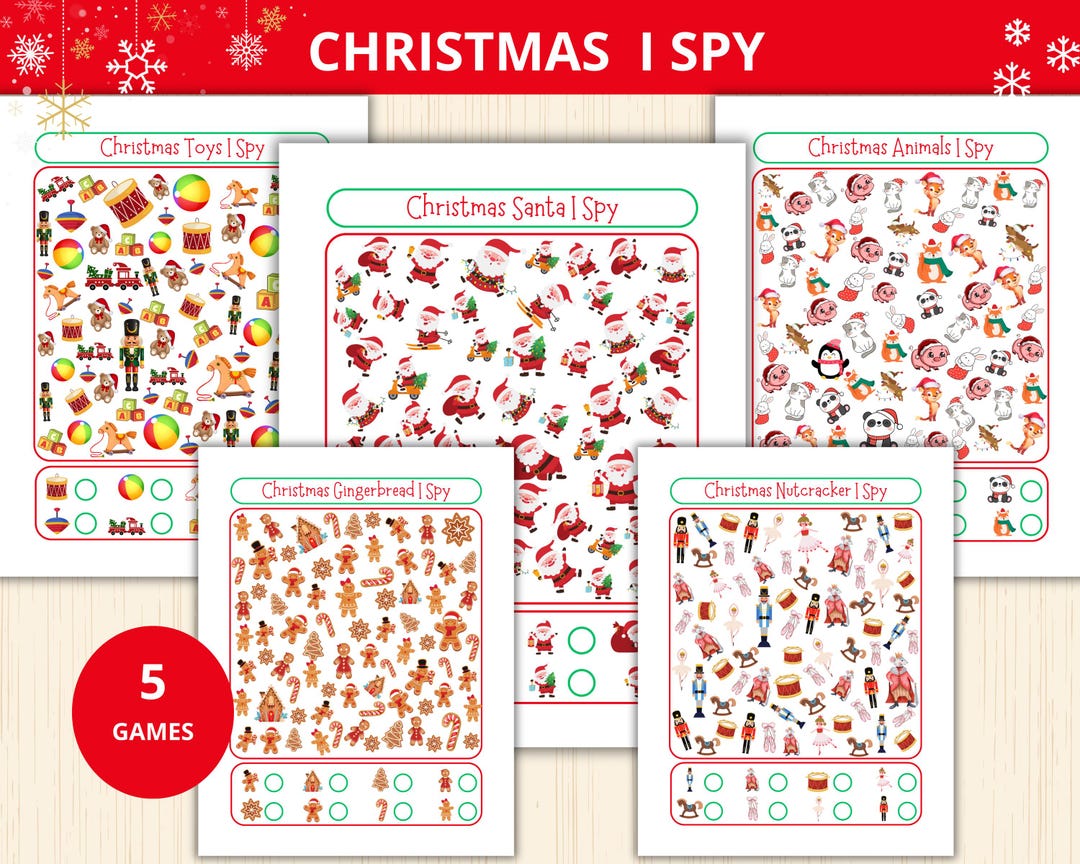 Christmas I Spy Game,i Spy for Kids,kids Christmas Activity,xmas ...