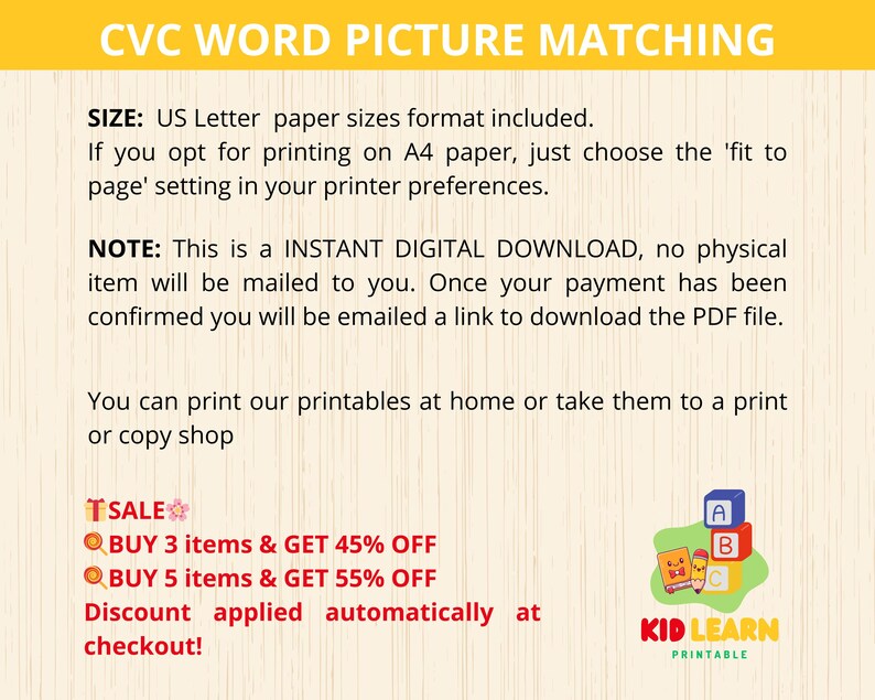 Cvc Word Cards,cvc Word and Picture Matching Activity,cvc Word Matching ...