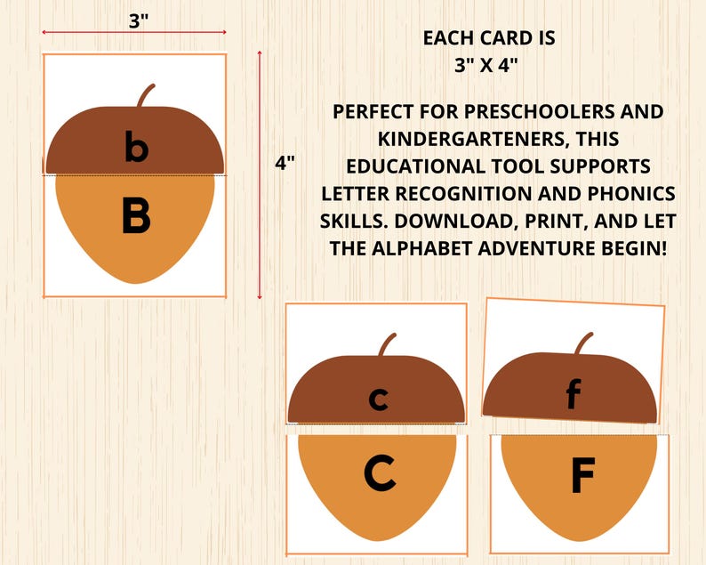 Acorn Alphabet Match,preschool Letters,alphabet Matching Game,letter ...