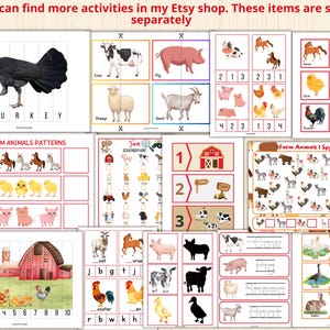 Farm Number Puzzle,farm Animal Number Sequence,farm Animal Montessori ...