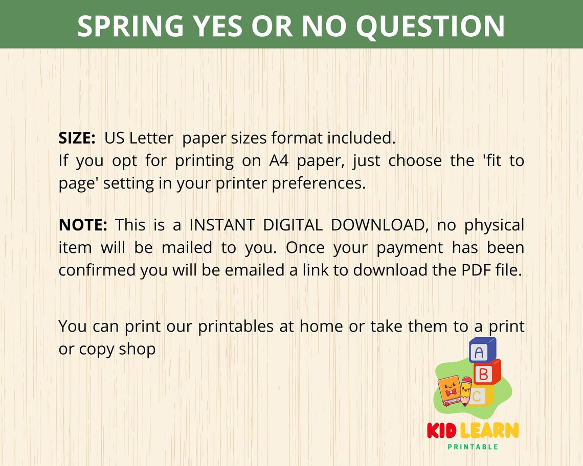 Spring Question Card,yes or No Question,spring Activities,spring Task ...