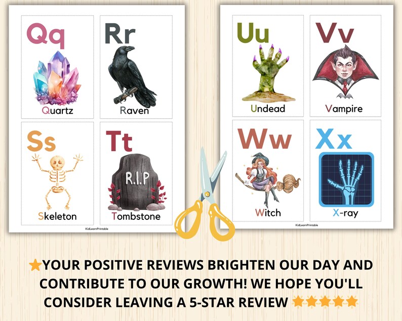 Halloween Alphabet Cards,halloween Flashcards,halloween Homeschool ...