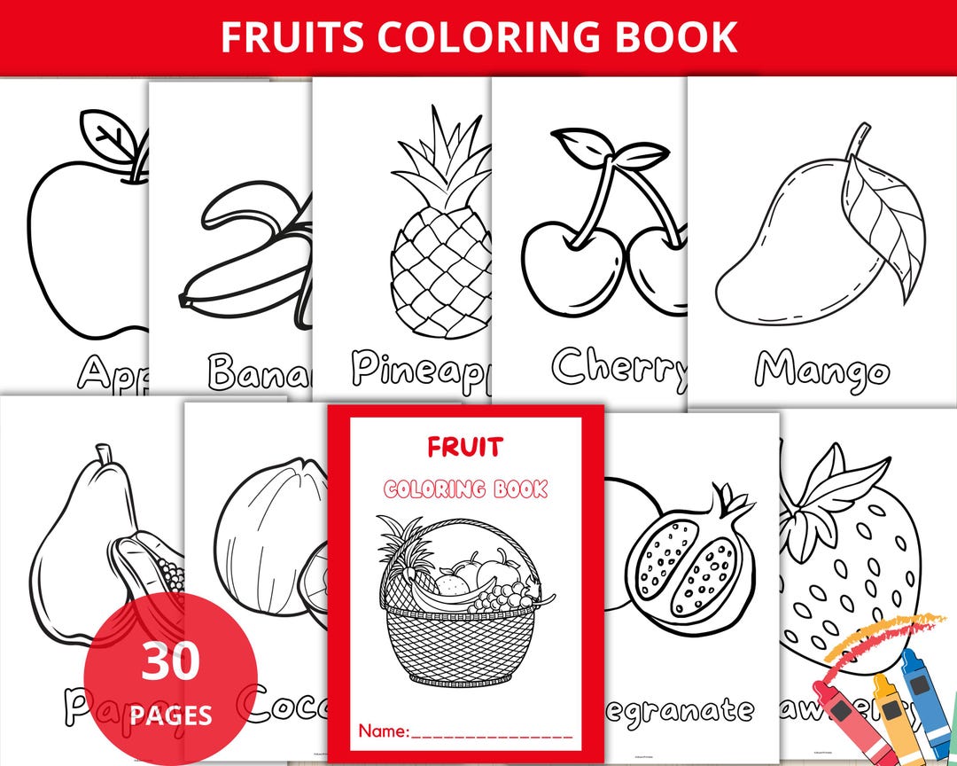 Fruit Coloring Pages,fruit Coloring Book,fruit Coloring Worksheet ...