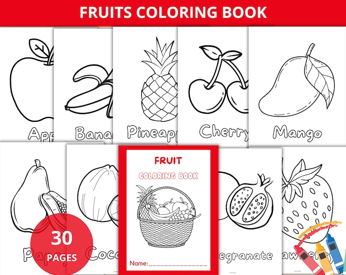 Fruit Coloring Pages,fruit Coloring Book,fruit Coloring Worksheet ...