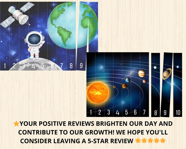 Space Puzzles,space Activities,outer Space Number Sequence,numbers 1-10 ...