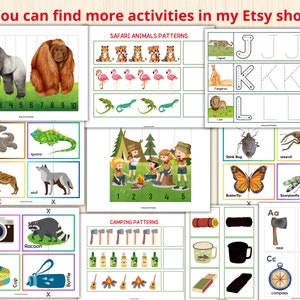 Camping Letter Match,preschool Letters,alphabet Matching Game,camping ...